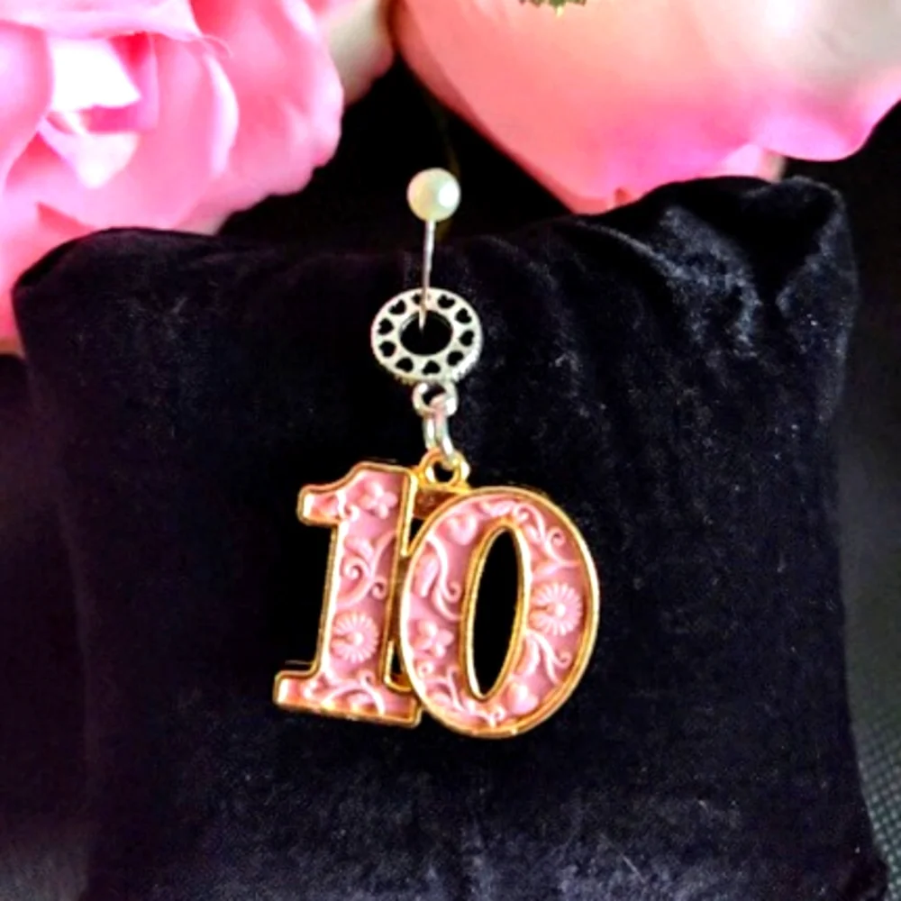 Jewelry | Pink And Gold Number 1 Pendant | Poshmark